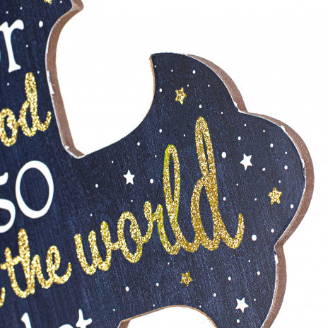 16" Wooden Sign: For God So Loved The World Cross – Sugar Pink Boutique